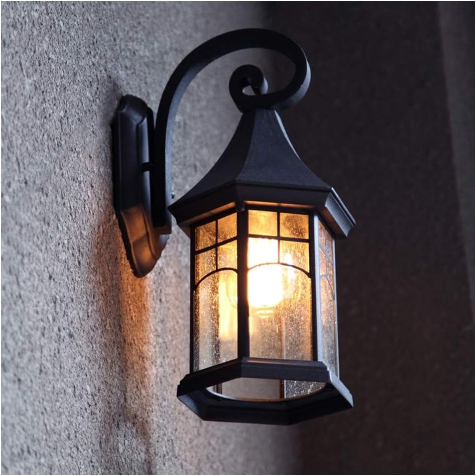 Exterior Wall Lights Vintage Industrial Wall Light Glass Lantern ...