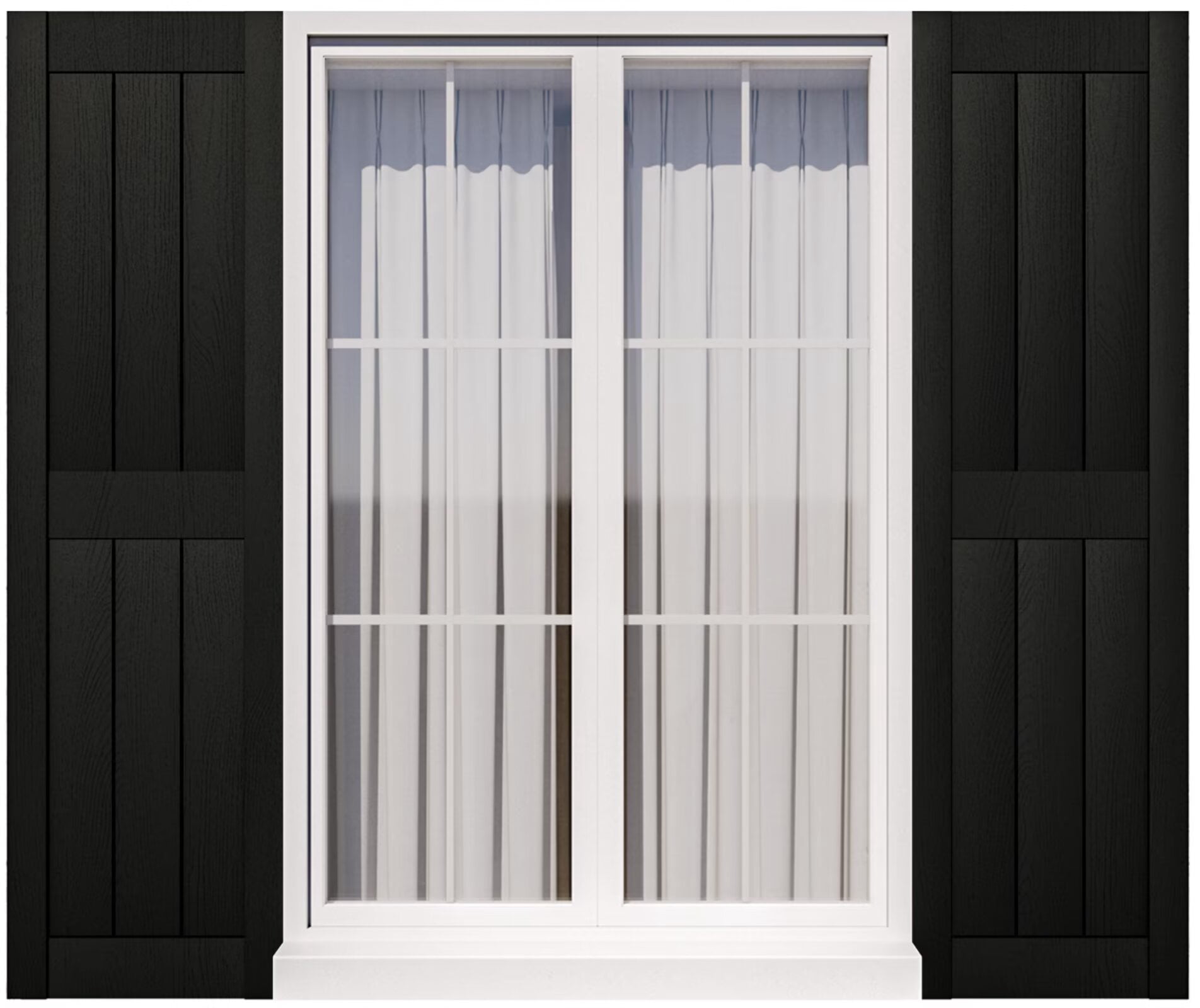 Exterior Window Shutters with 24 Pcs Shutter Fasteners - Rustic Panel ...