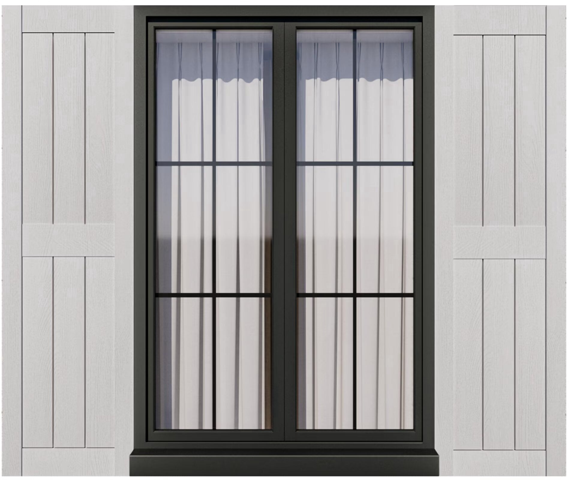 Exterior Window Shutters with 24 Pcs Shutter Fasteners - Rustic Panel ...