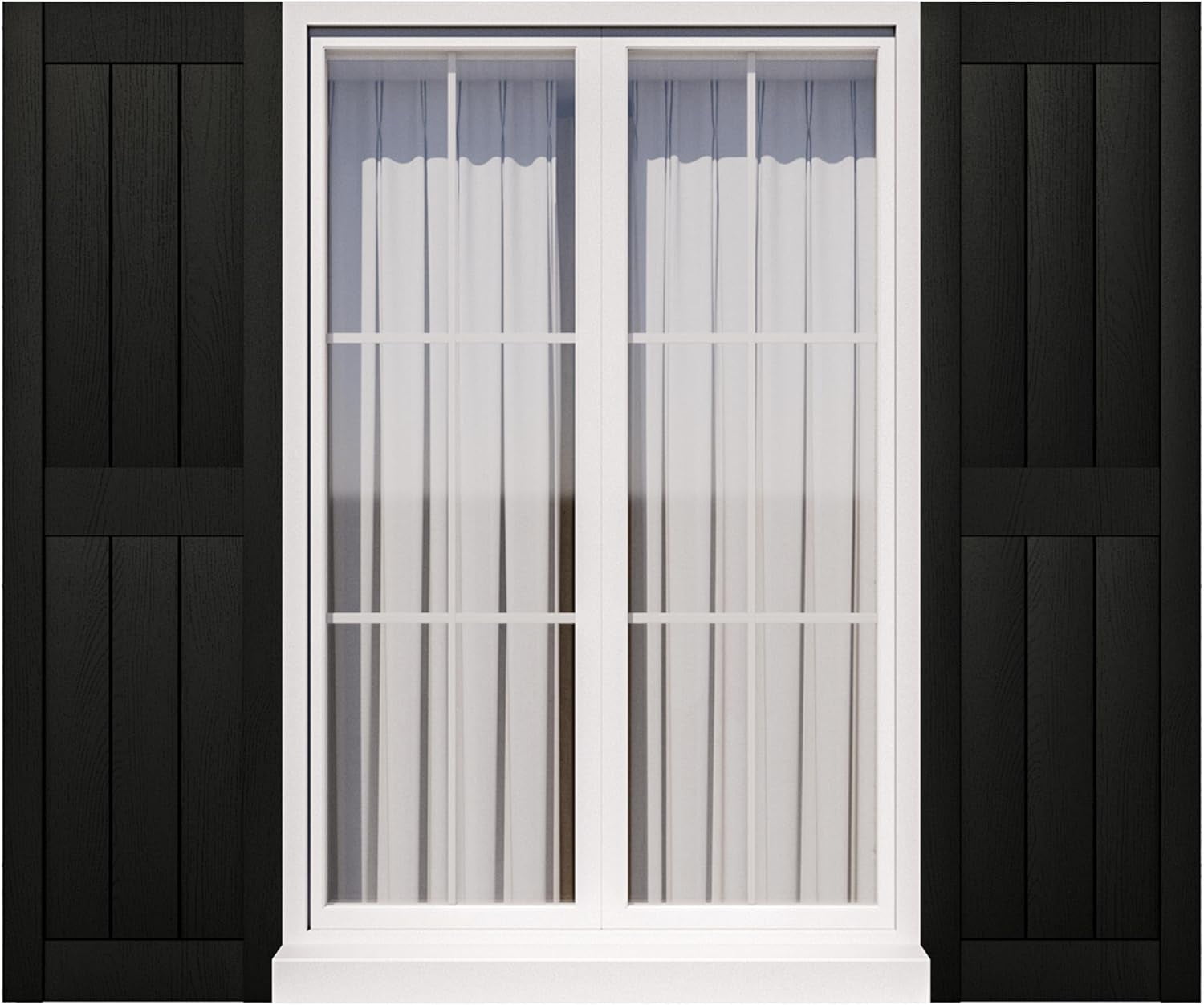 Exterior Window Shutters - Weather-Resistant Polypropylene, Easy DIY Install - Rustic Panel ...