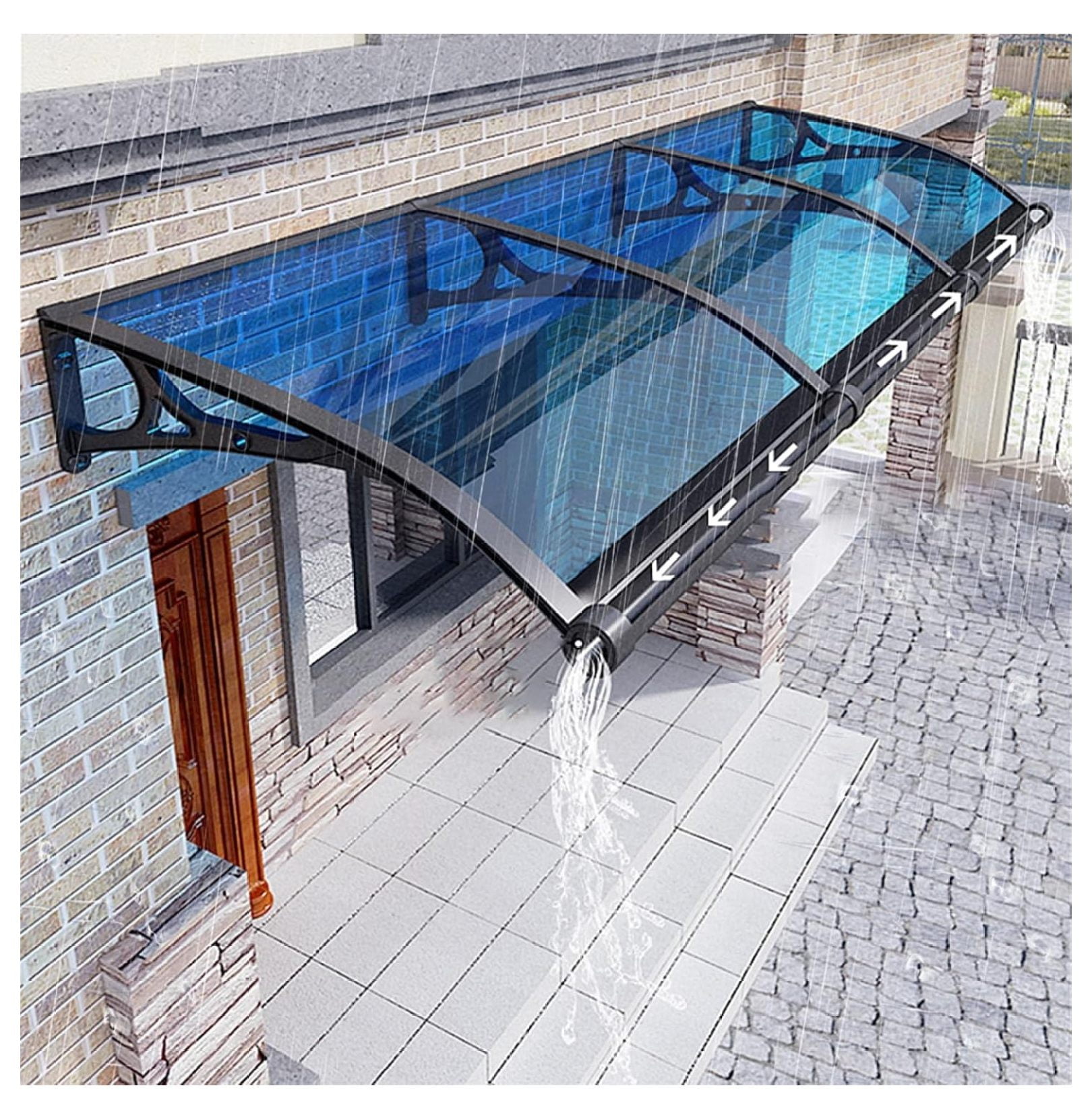 Exterior front door awnings with Aluminum Bracket,awning for door ...