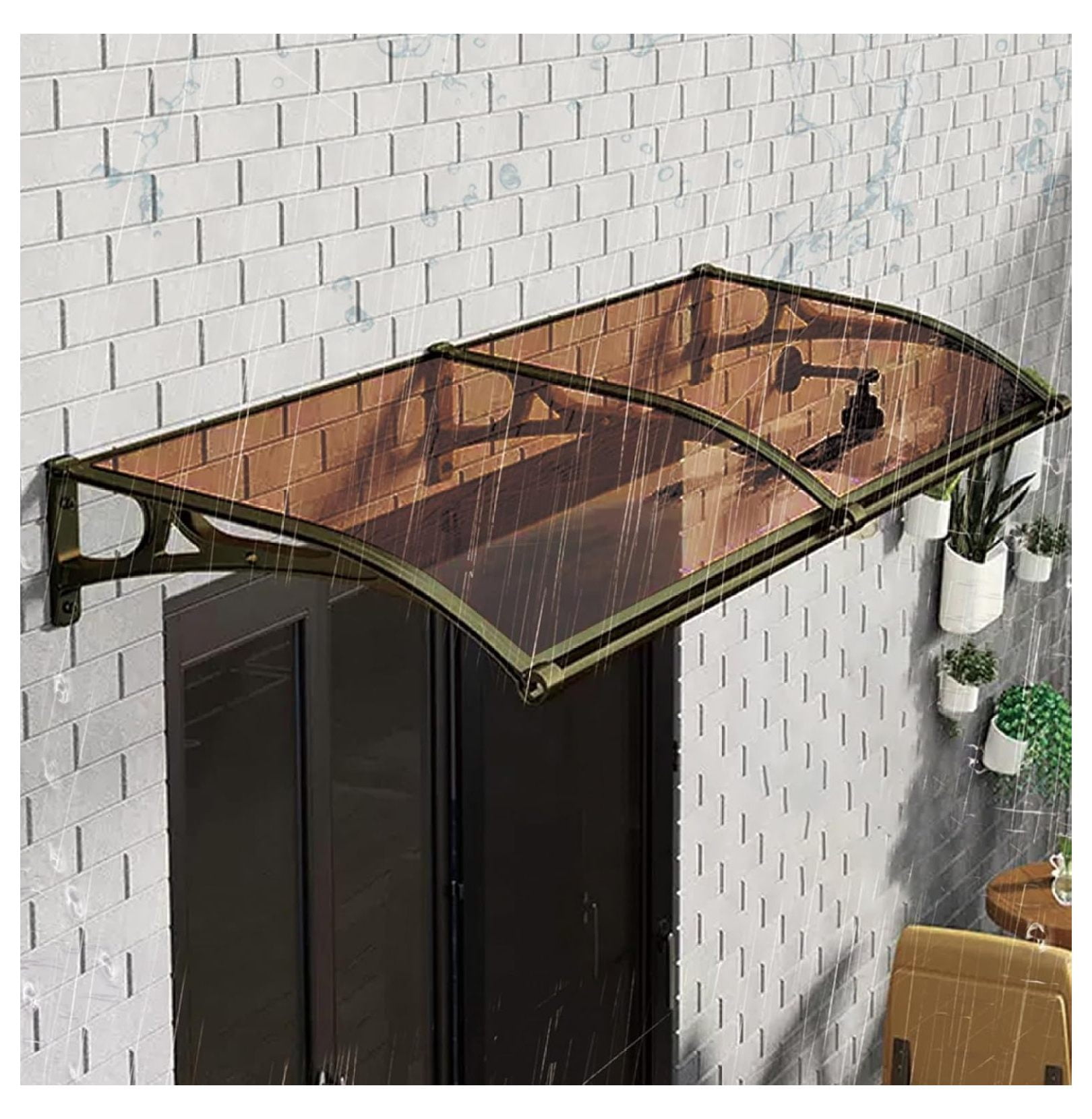 Exterior front door awnings with Aluminum Bracket,awning for door entrance,Overhang awning for ...