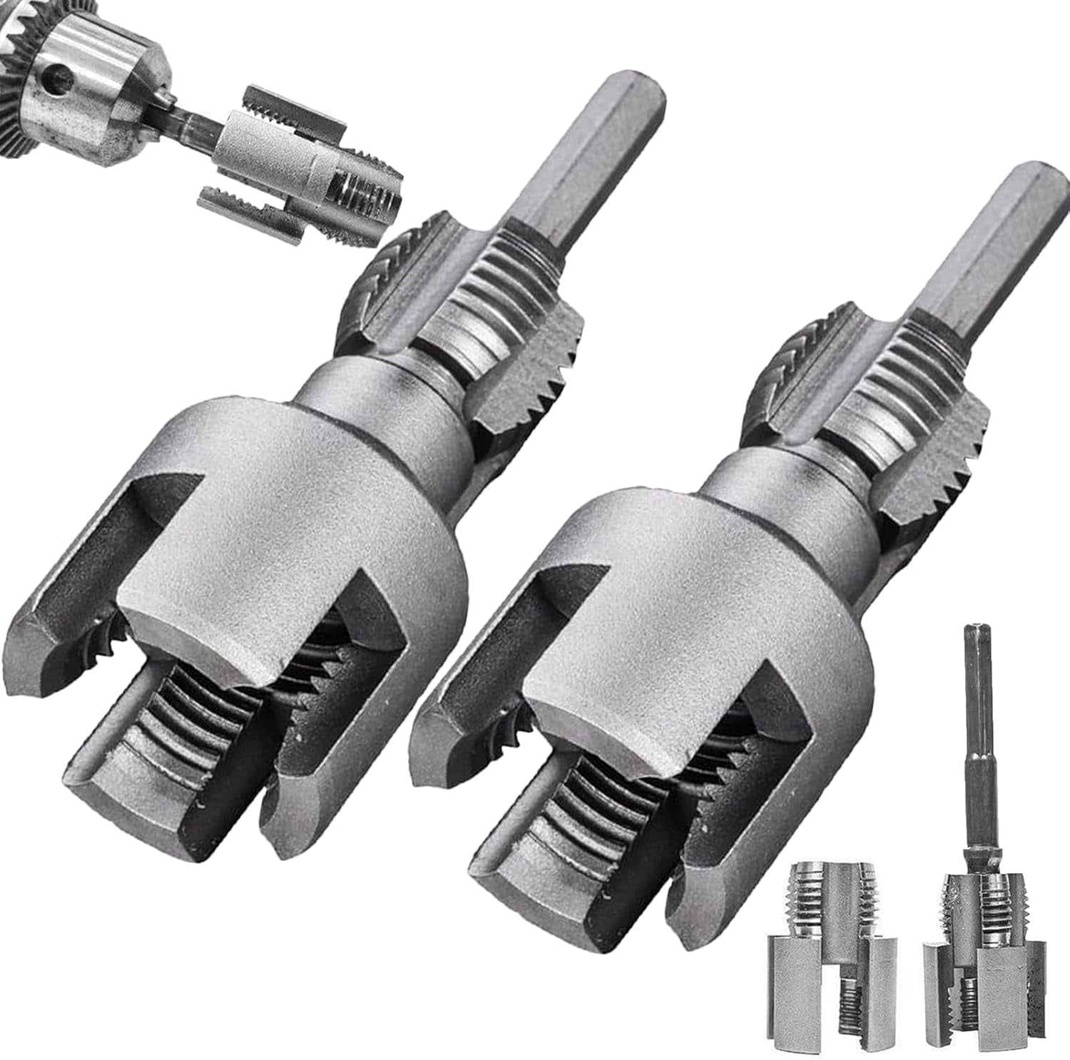 Exteriorm-U Pipe Threader, Integrated Internal & External Pipe Threading Tool, Electric Drill ...
