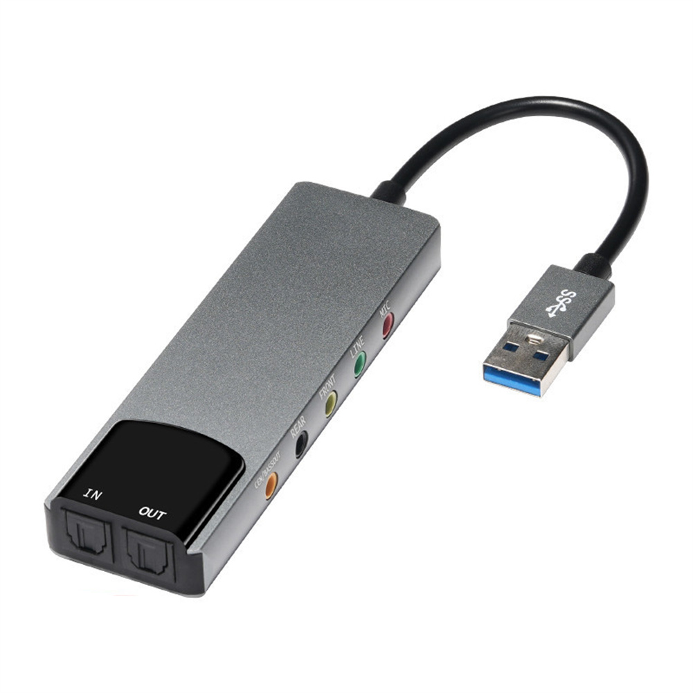 External Audio Converter USB Audio Adapter External Stereo Sound Card 7 ...