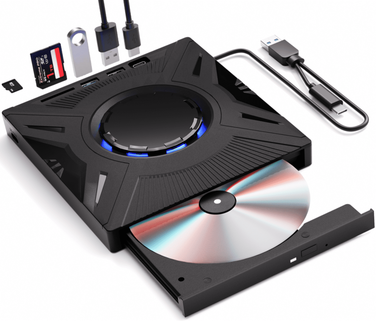 External CD/DVD Drive for Laptop, USB 3.0 Ultra Slim External CD/DVD ...