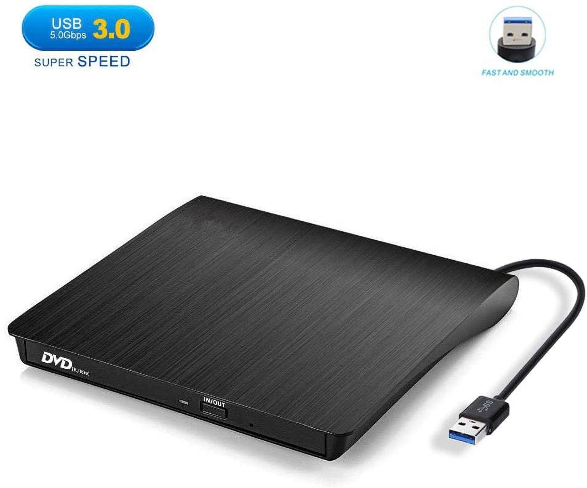 External CD/DVD Drive for Laptop, USB 3.0 Ultra-Slim Portable Burner ...