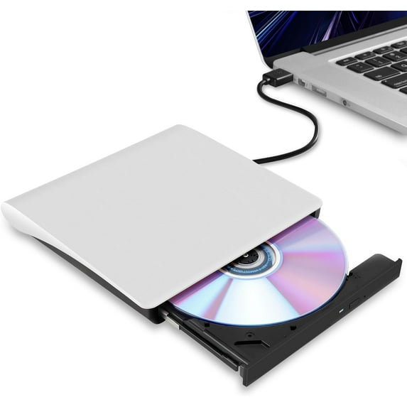 External CD/DVD Drive for Laptop, USB 3.0 Ultra-Slim Portable Burner ...