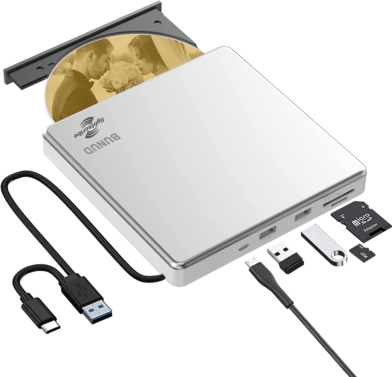 External CD DVD Drive LightSe CD DVD +/-RW ROM Burner CD Portable ...