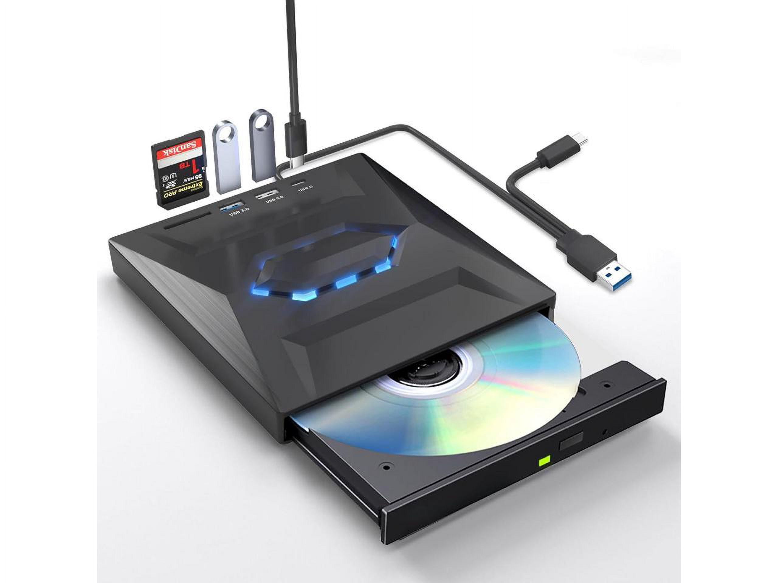 External CD DVD Drive, USB C Portable CD/DVD +/-RW Drive/DVD Player ...