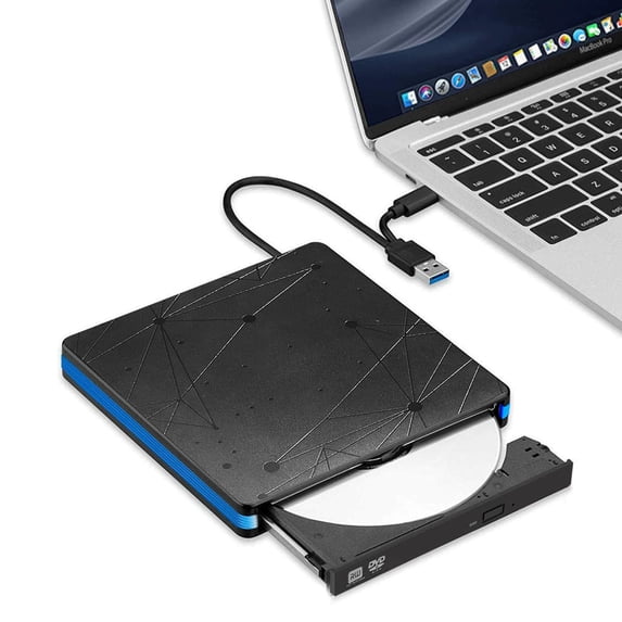 External CD/DVD Drive USB Portable Burner, Tray-Loading Optical Drive ...