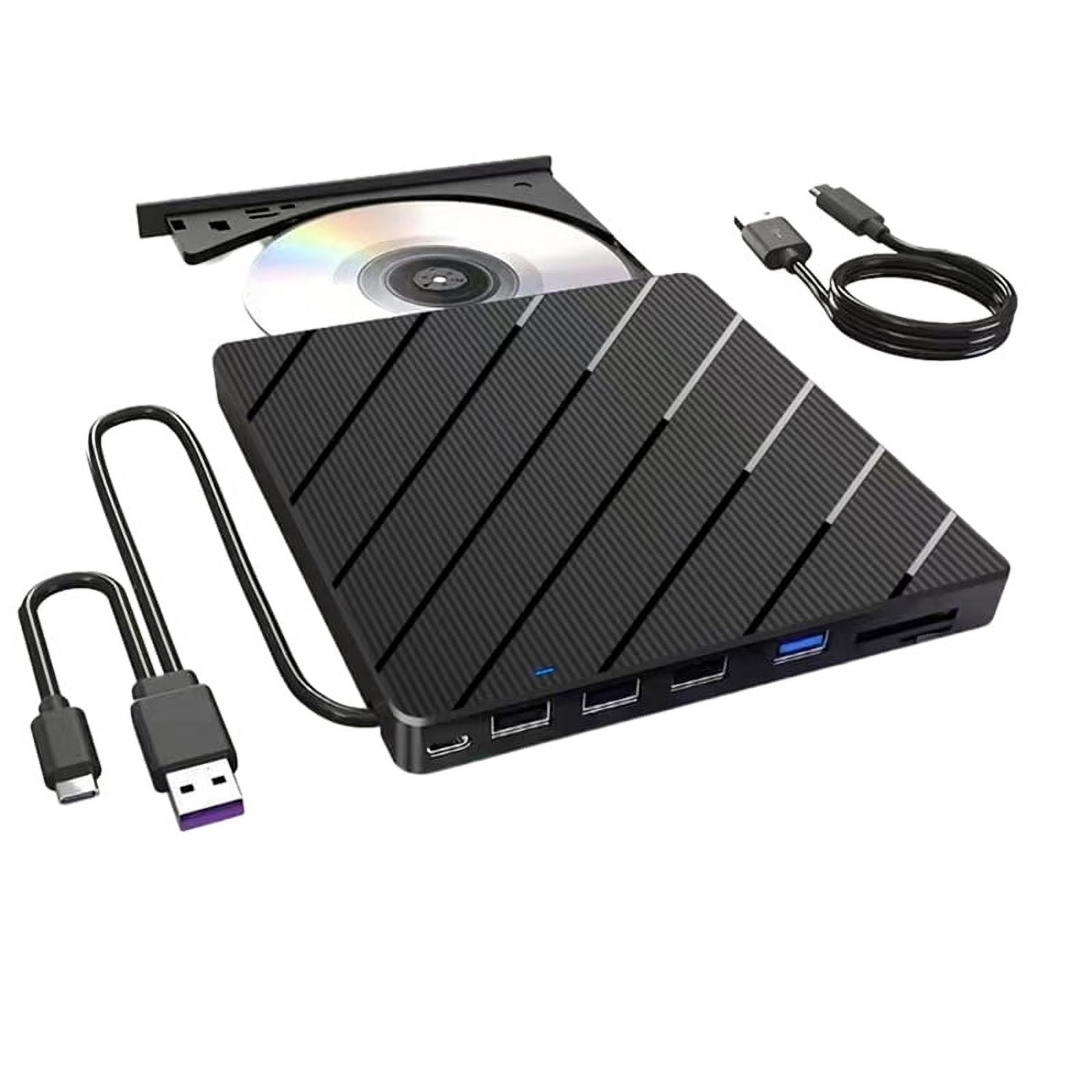 External CD/DVD Drive for Laptop, 7 in 1 USB Ultra-Slim Portable CD/DVD ...