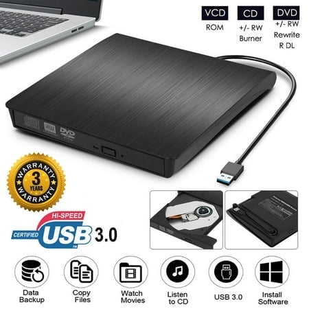 Huewind External CD DVD Drive with USB 3.0 Portable Burner for Laptop ...