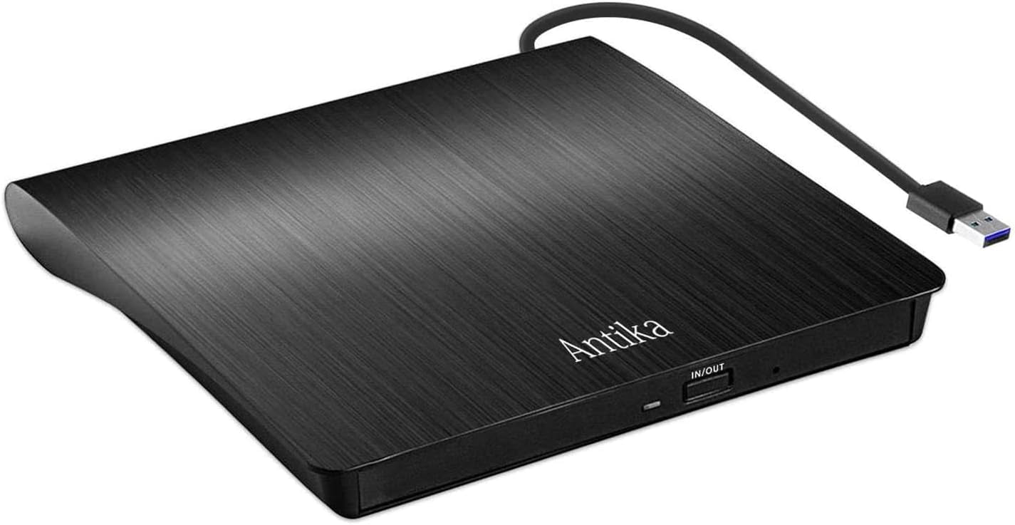 Antika External DVD Drive USB 3.0 Slim CD/DVD RW Burner Writer Player ...