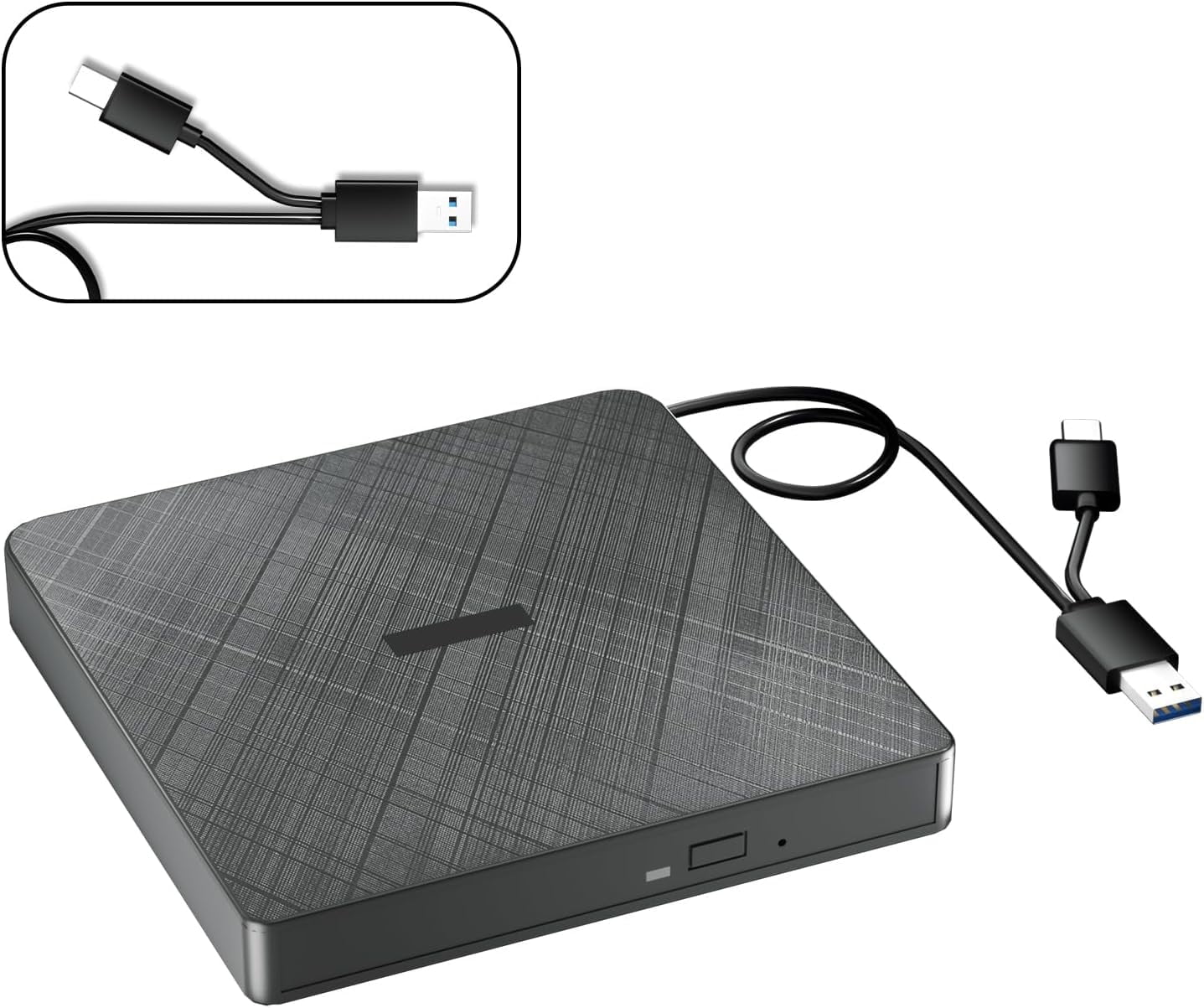 External CD Drive, USB 3.0 & Type-C Portable CD DVD Burner +/-RW DVD ...
