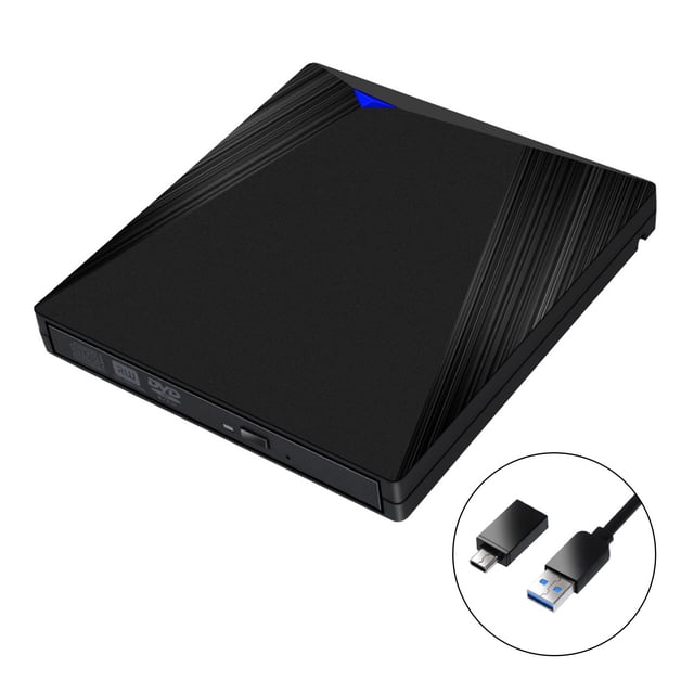 External Cd Dvd Drive Player Recorder Type-C/Usb3.0 Drive Burner Blk Pc ...