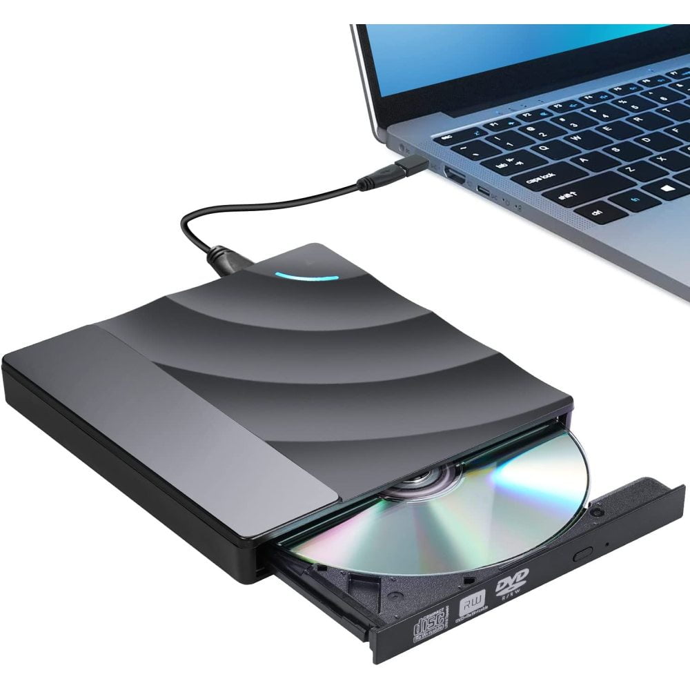 External Cd Dvd Drive, Portable Dvd/Cd Burner With Usb 3.0 And Type-C ...