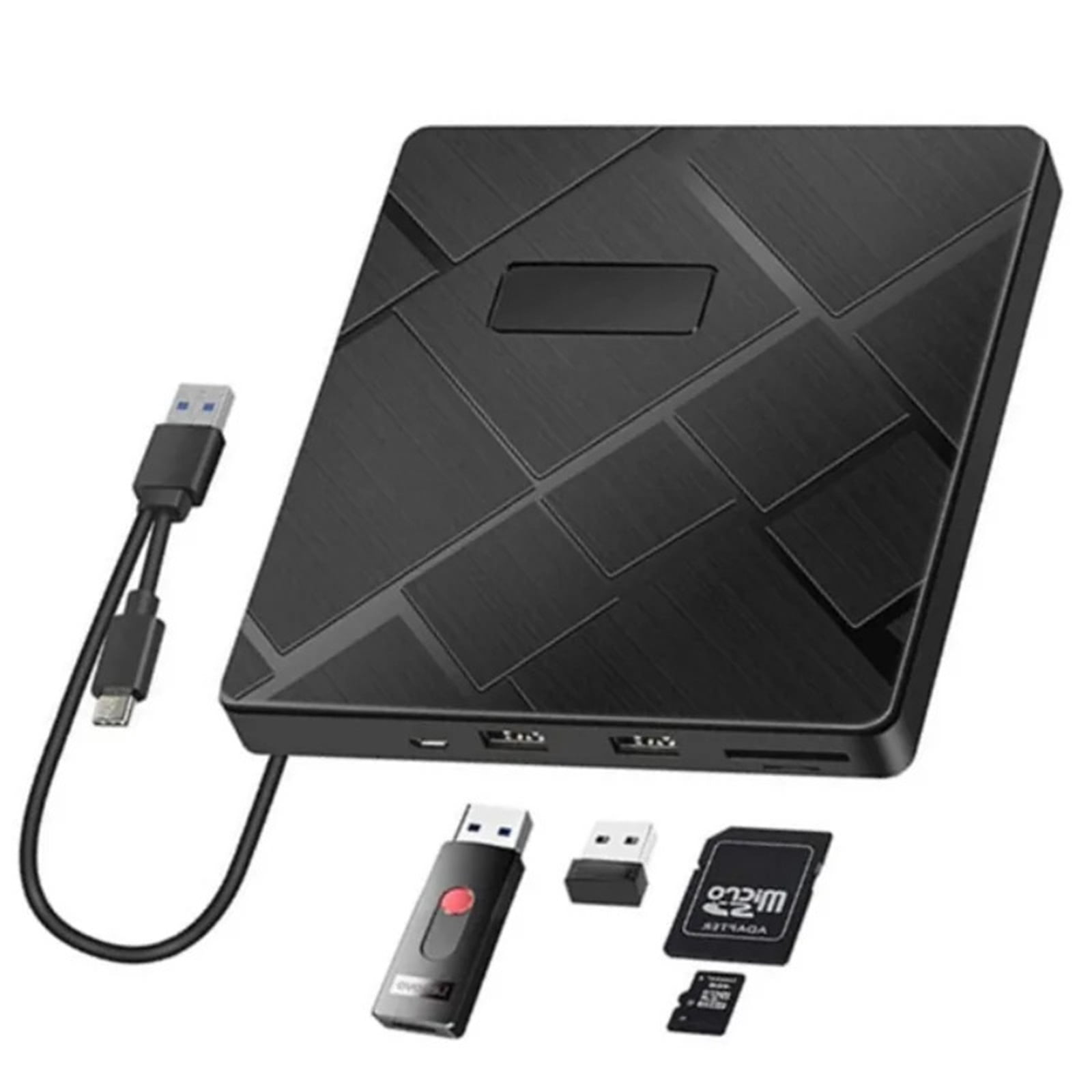 External DVD CD Drive USB 3.0 Type-C 5 in 1 DVD Burner Player Reader ...