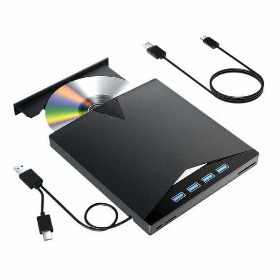External DVD CD RW Optical Drive Portable DVD Burner with USB3.0 SD TF ...
