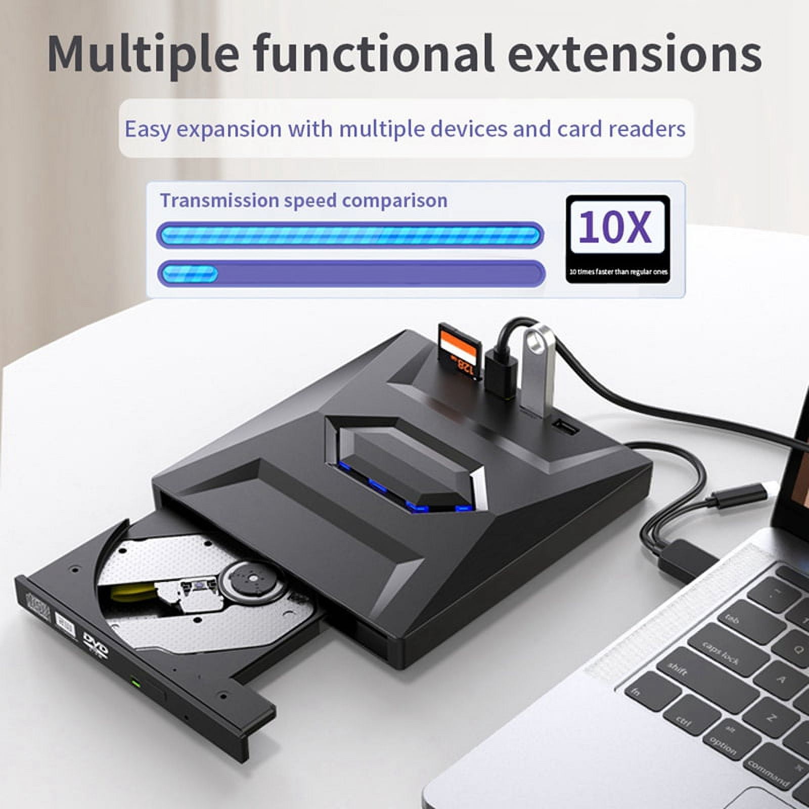 External DVD CD Writer Burner and Player Type C/USB3.0 Drive for PC ...