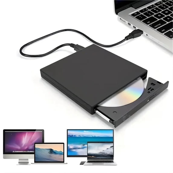External DVD Drive for Laptop and Desktop USB-A USB-C High-Speed CD ...