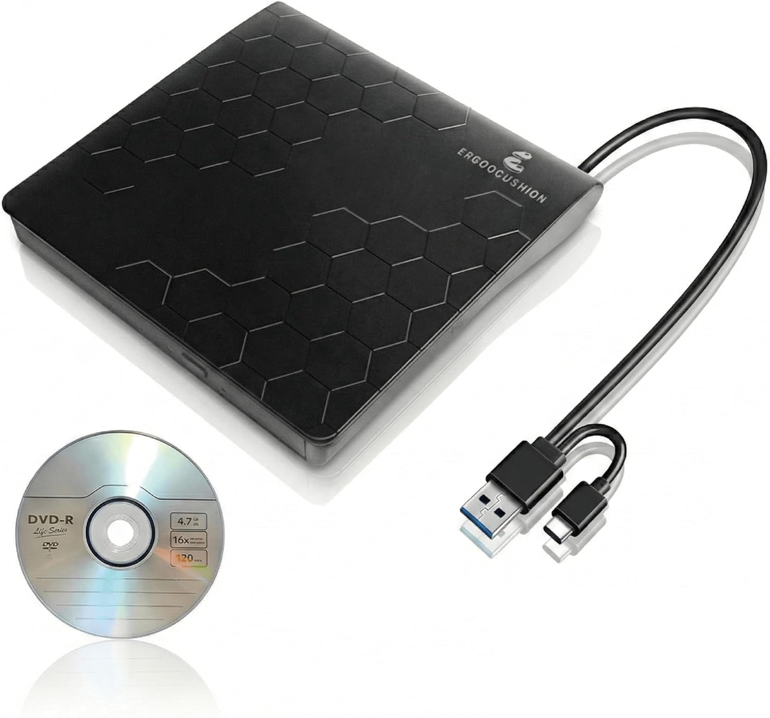 External DVD Drive USB 3.2 Gen 1 Slim Portable CD/DVD Burner, High ...