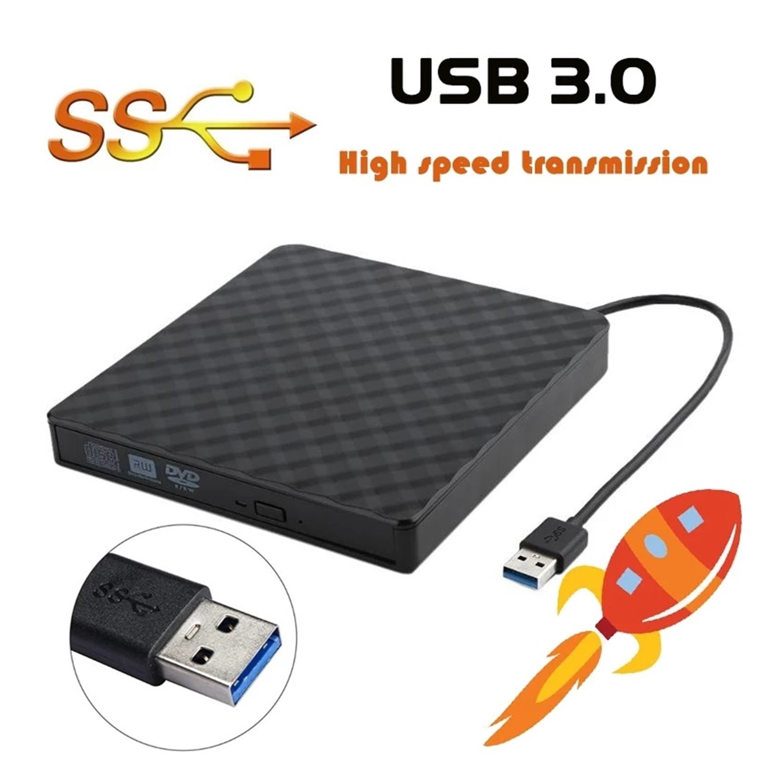 External DVD Drive USB3.0 Type C DVD RW CD Rewriter Burner Portable ...