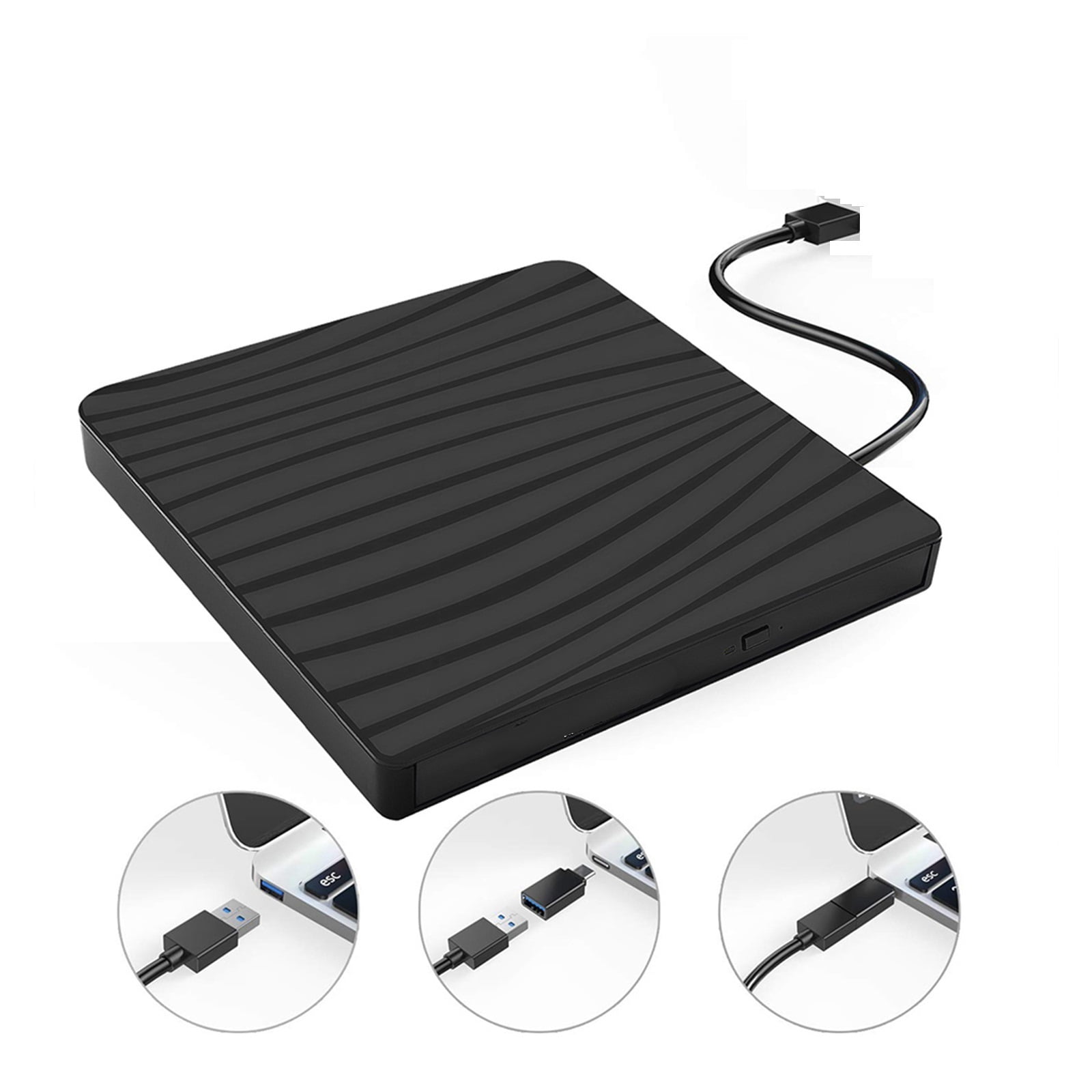 External DVD RW CD Writer Drive Burner USB3.0 Slim Reader Player ...