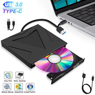 External CD DVD Drive for Laptop, 5-in-1 USB C Portable CD/DVD +/-RW ...