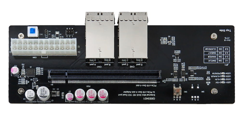 External Mini SAS HD 1x2, 4X(SFF-8674) Dual-Port to PCIe x16 Gen4 slot ...