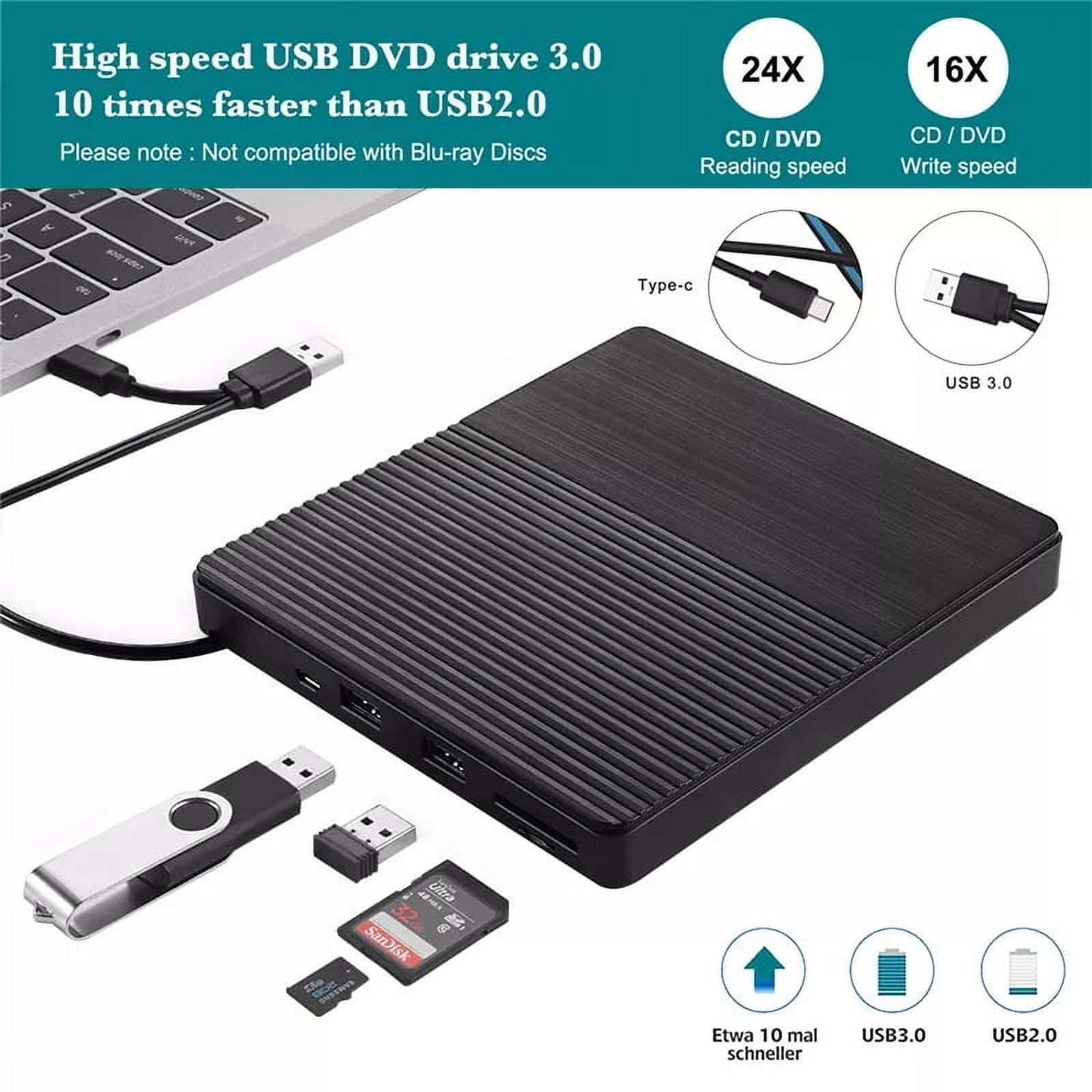 External Optical Drive Portable External Type-C CD Burner High Speed CD ...