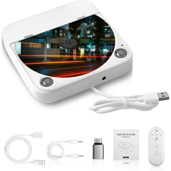 External Portable CD Player for Car, Plug and Play Car CD Player with ...