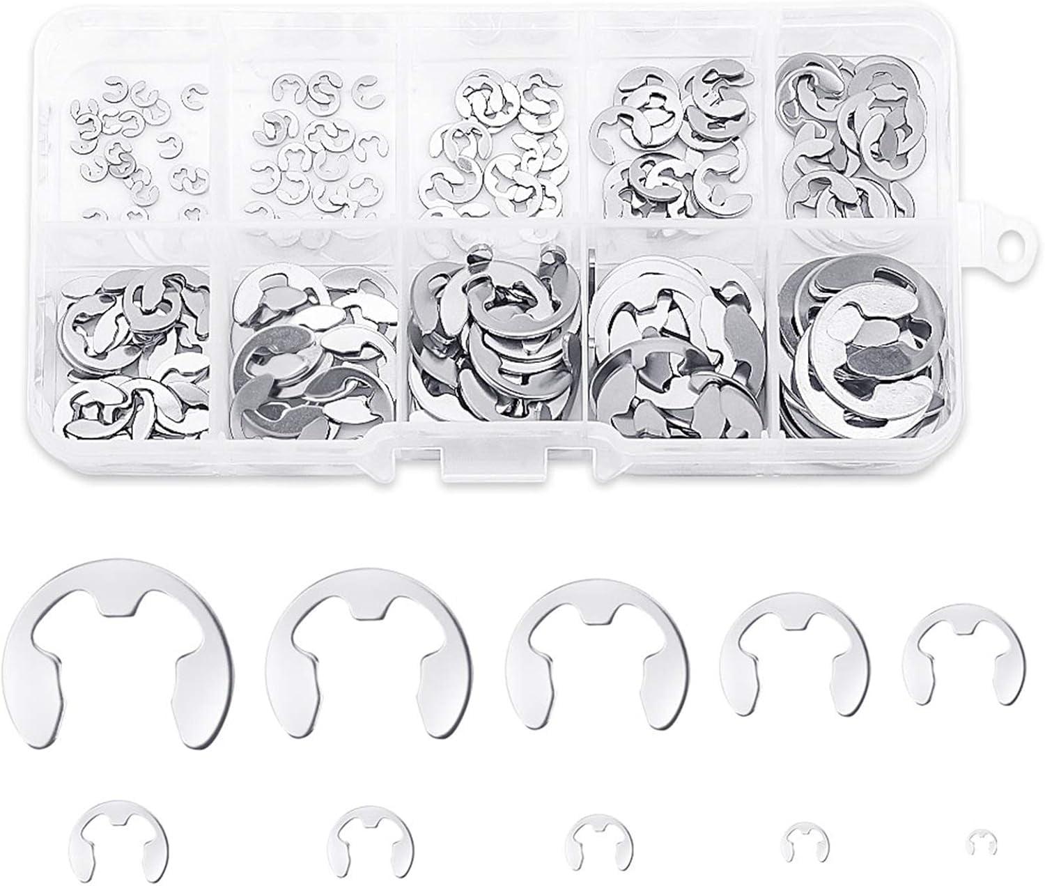 External Retaining Ring, Stainless Steel E-Clip Tapered Section ...