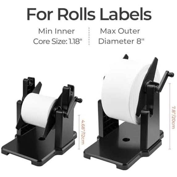External Rolls Label Holder, 2 in 1 Fan-Fold Stack Paper Holder for ...