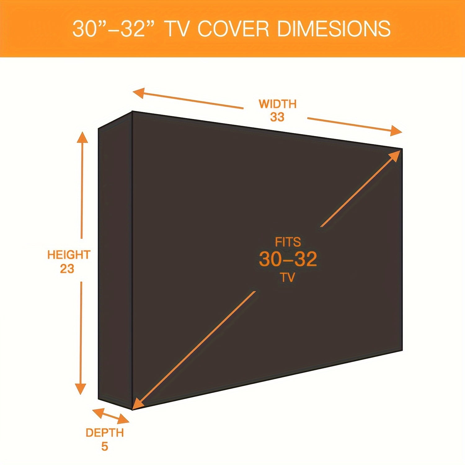 External TV Protective Cover 1pc 600D Thick Fabric Cover For Outdoor TV ...
