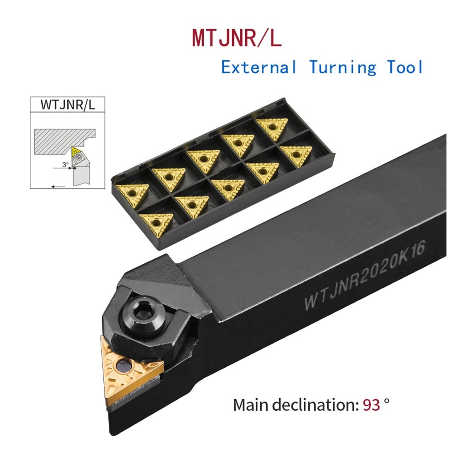External Turning Tool Holder WTJNR2020K16 WTJNR 616H16 WTJNR2525M16 TNMG Carbide Inserts Lathe ...