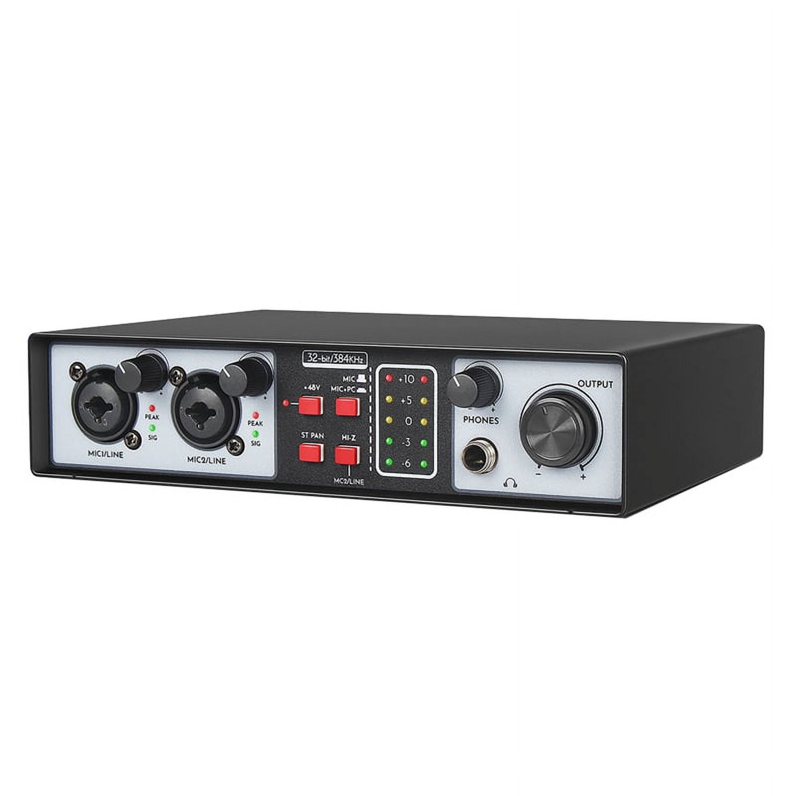 External USB Audio Interface Sound Card 2 in 2 Out USB Computer Driver ...