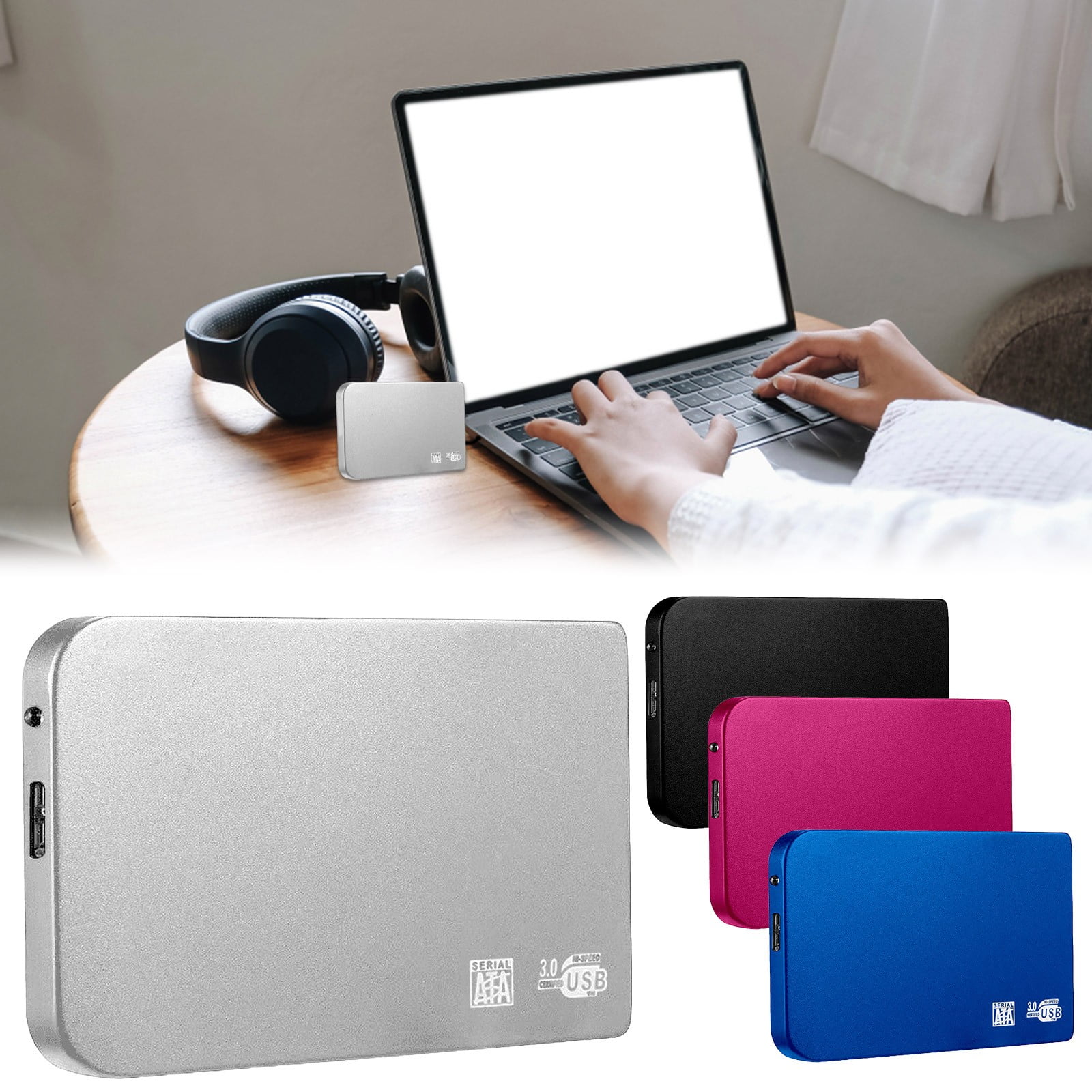 External USB Hard Drive - Portable Slim Hard Disk, 6TB Mobile Storage ...