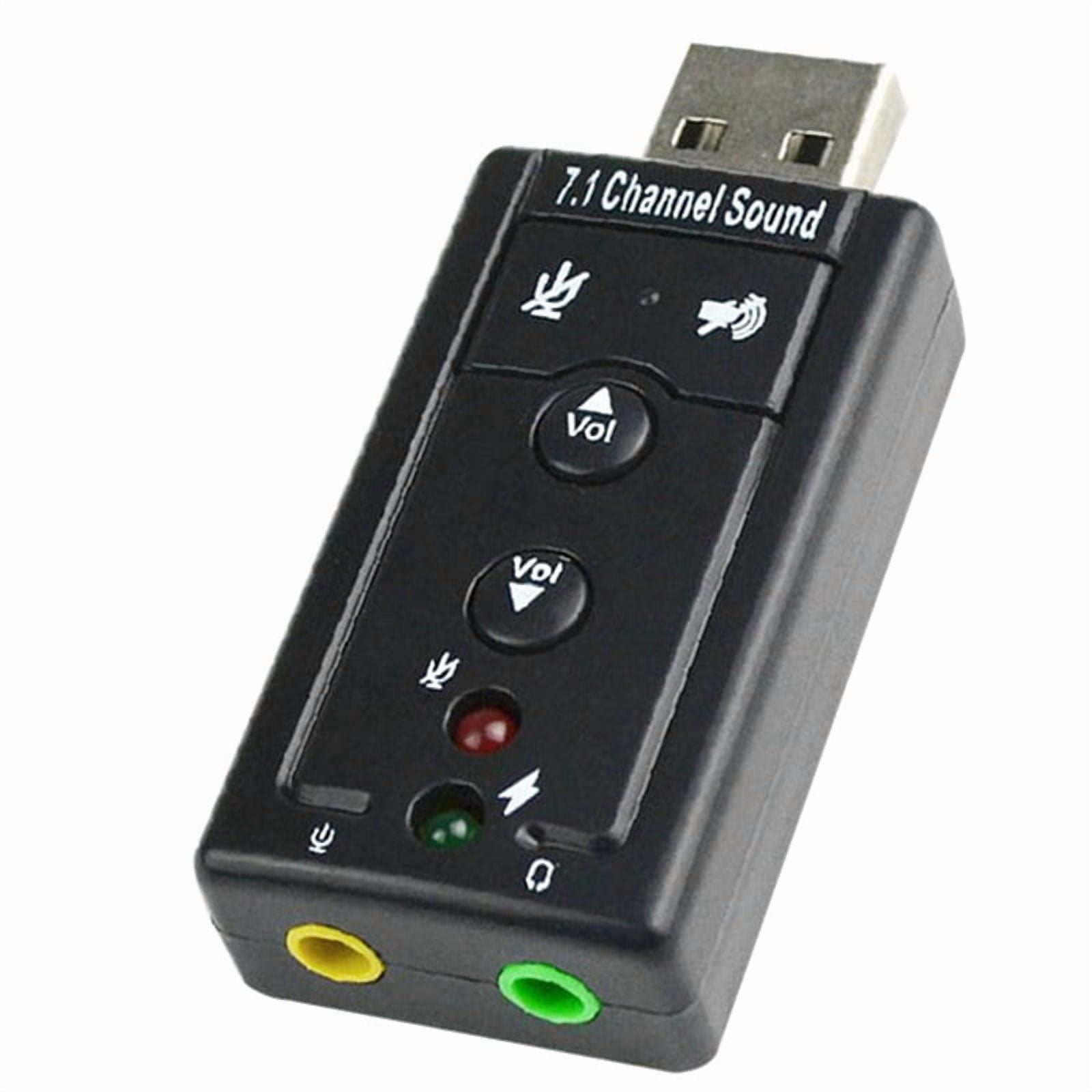 External USB Sound Card 7.1 Channel Audio Adapter with 3.5mm Interface ...