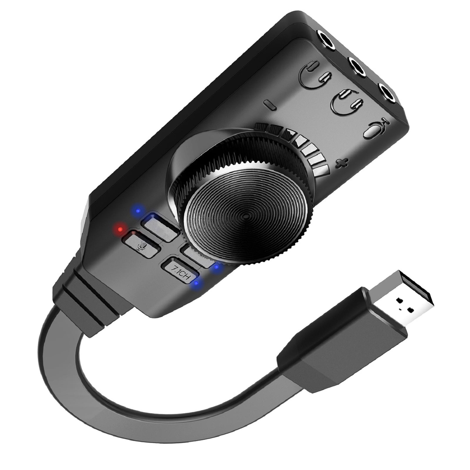 External USB Sound Card Transform Earphones into 7.1 Channel Environment, Easy Plug and Play ...