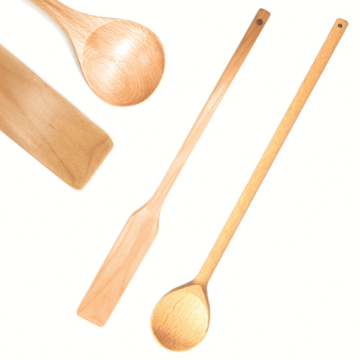 Extra 24 Inch Large Beech Wood Stirring Paddle and 24 Inch Oval Spoon ...