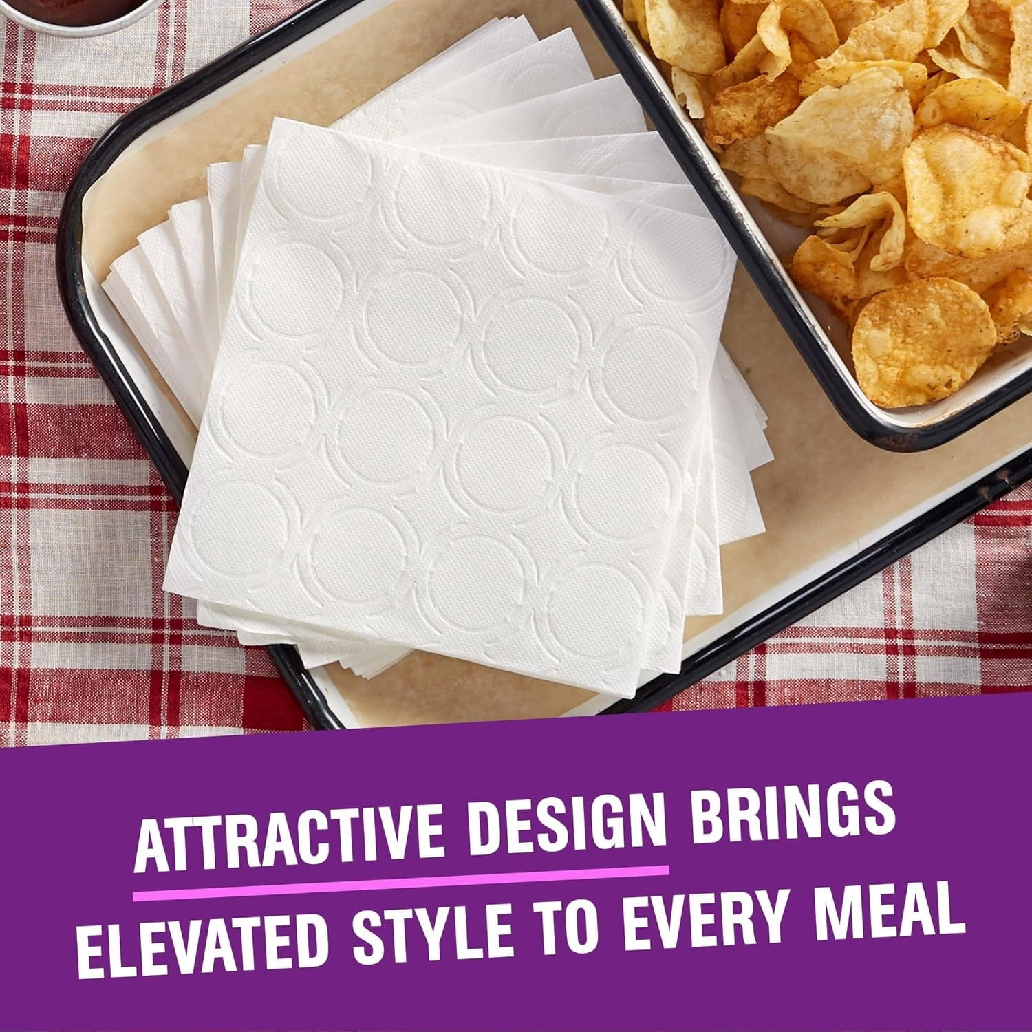 Extra Absorbent Premium Paper Napkins, 80 Count, Disposable Napkins ...