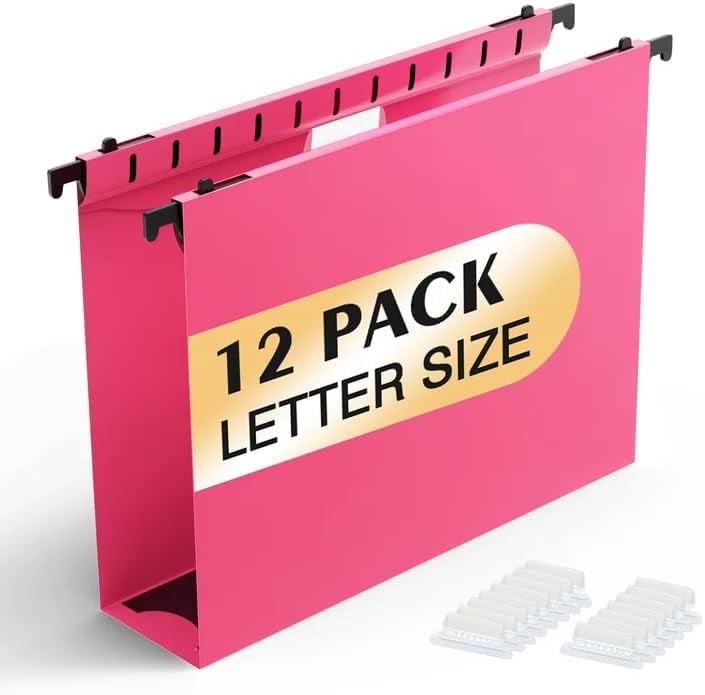 Extra Capacity File Folders,12 Reinforced Folders, 2 Inch Expansion ...