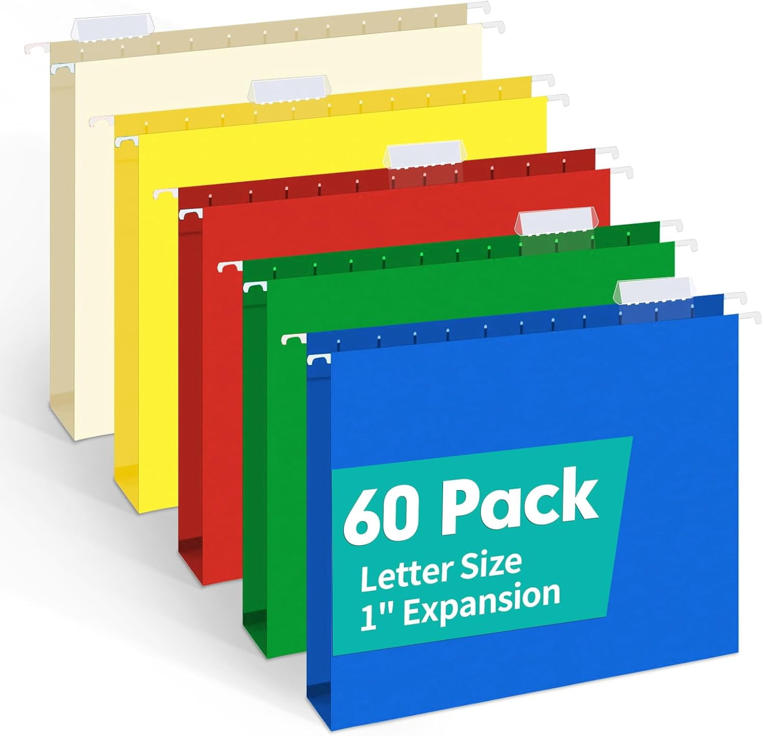 Extra Capacity File Folders, 60 Reinforced Letter Size Folders with 1 ...