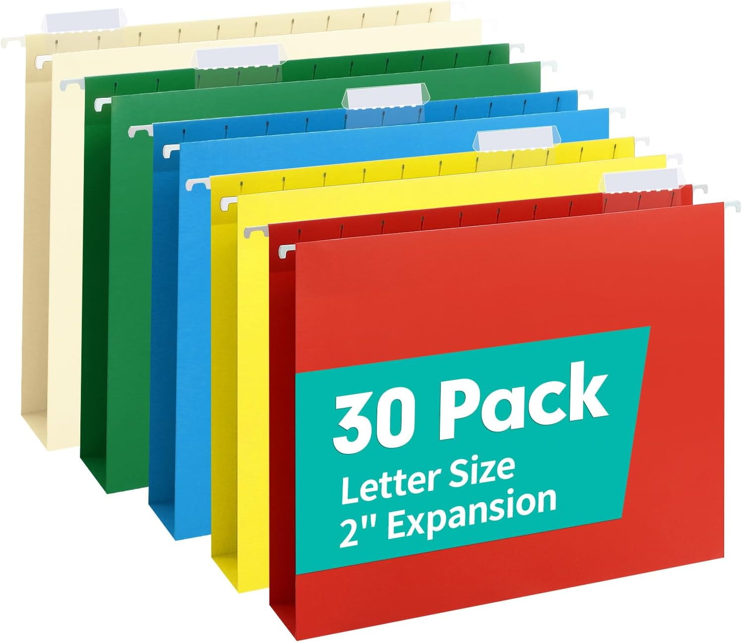 Extra Capacity Hanging File Folders, 30 Pack Reinforced Letter Size ...