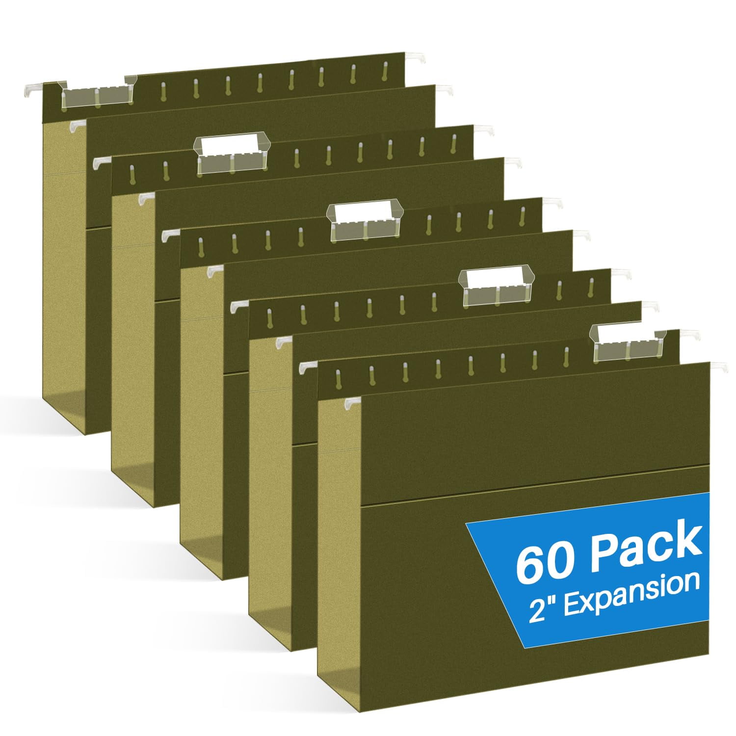 Extra Capacity Hanging File Folders, 60 Pack Letter Size Reinforced ...