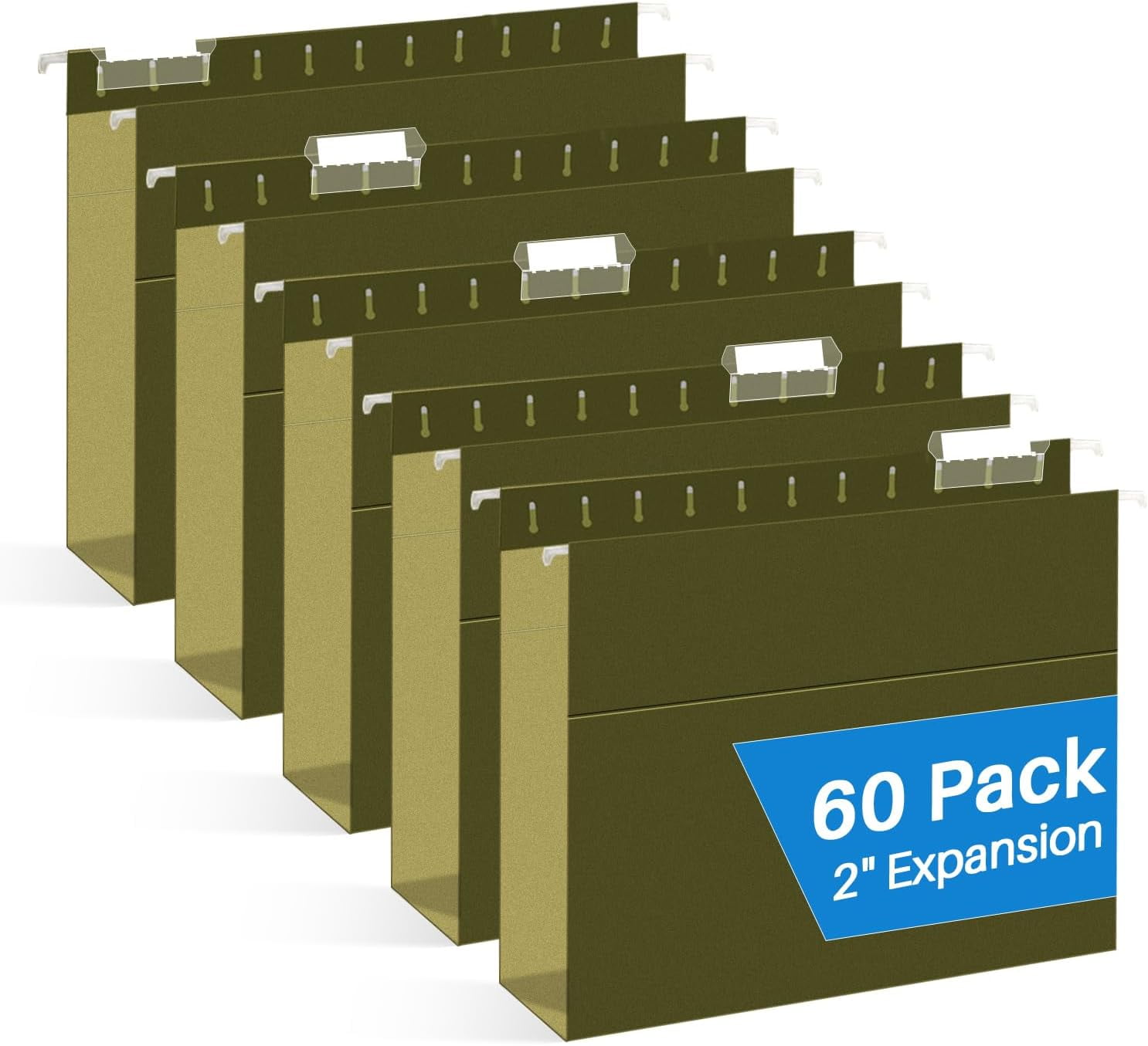 Extra Capacity Hanging File Folders, 60 Pack Letter Size Reinforced ...