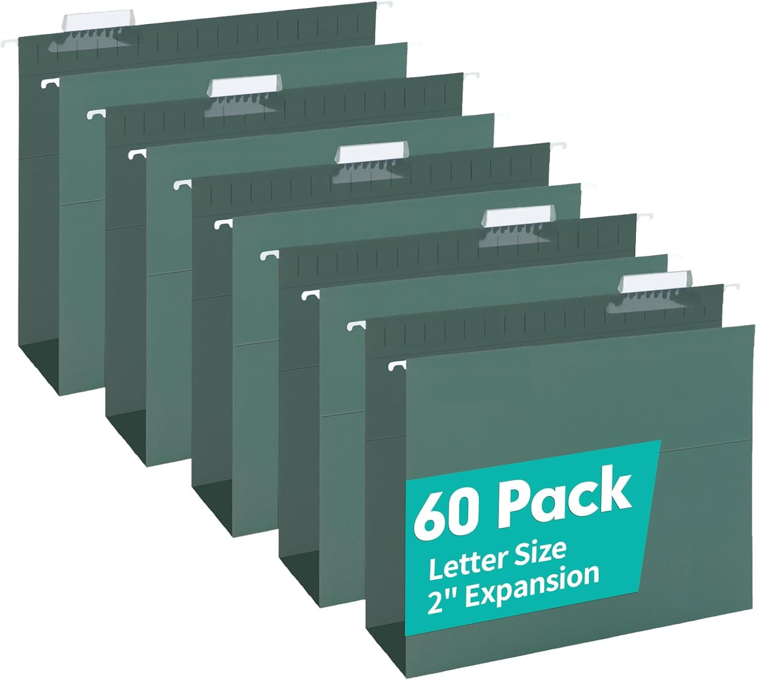 Extra Capacity Hanging File Folders, 60 Pack Reinforced Letter Size ...