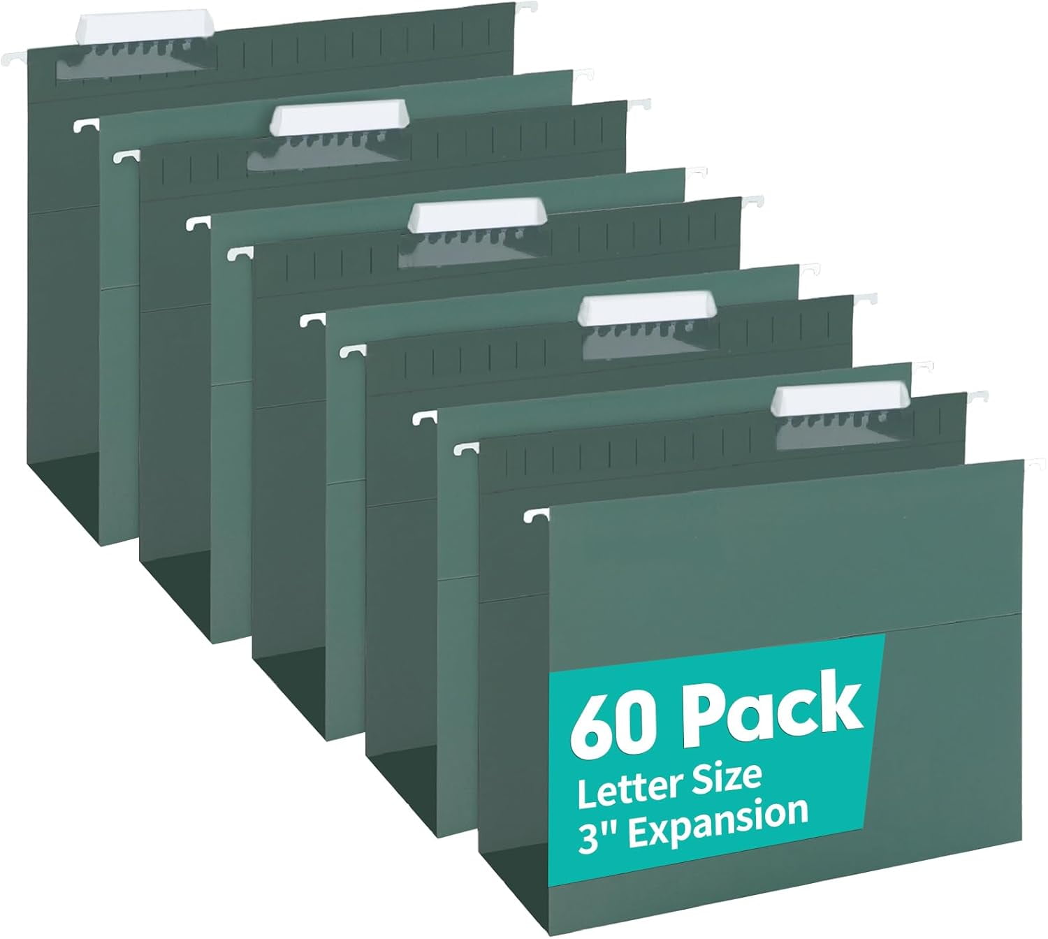 Extra Capacity Hanging File Folders, 60 Pack Reinforced Letter Size ...