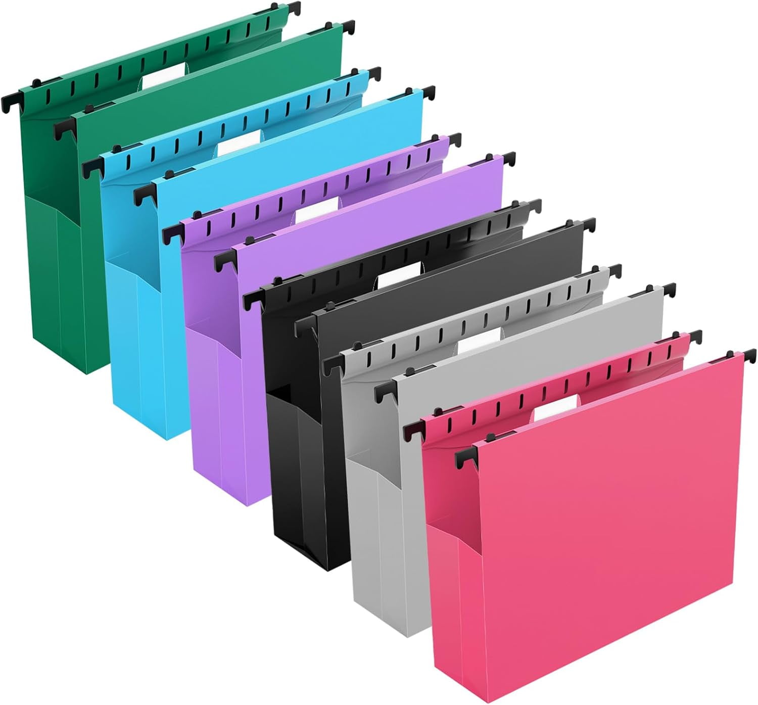 Extra Capacity Plastic Hanging File Folders,12 Pack Reinforced ...