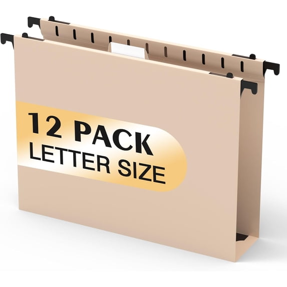Extra Capacity Plastic Hanging File Folders,12 Pack Reinforced Hang ...